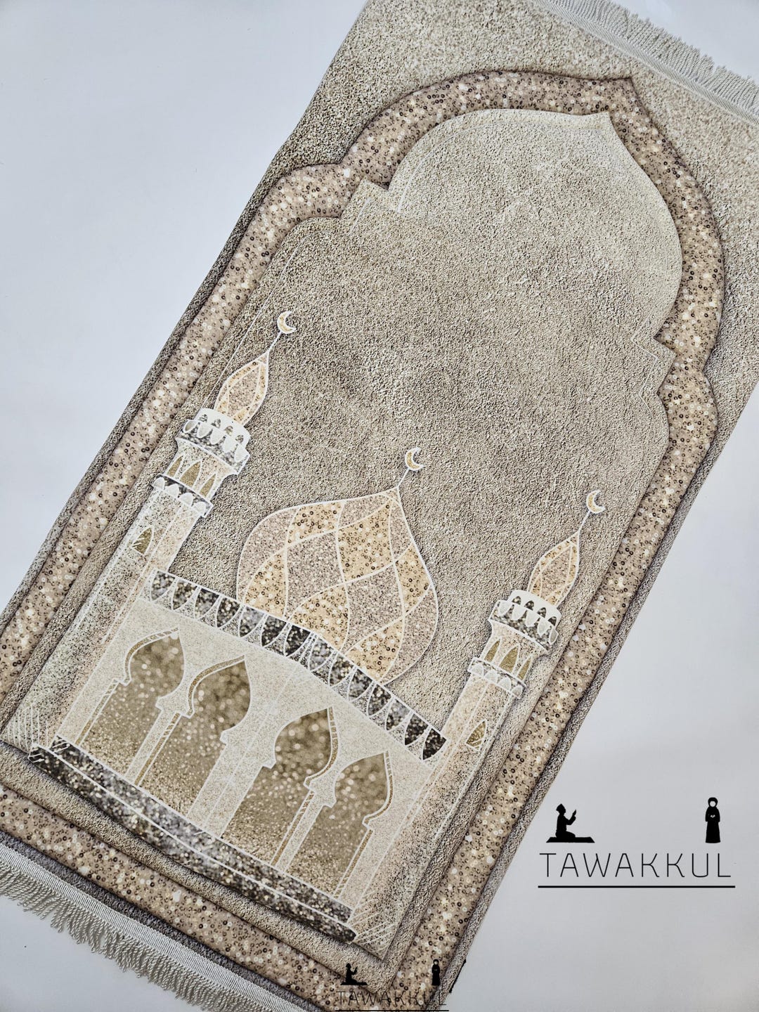 Golden Mosque Shimmer Memory Foam Prayer Mat - Etsy