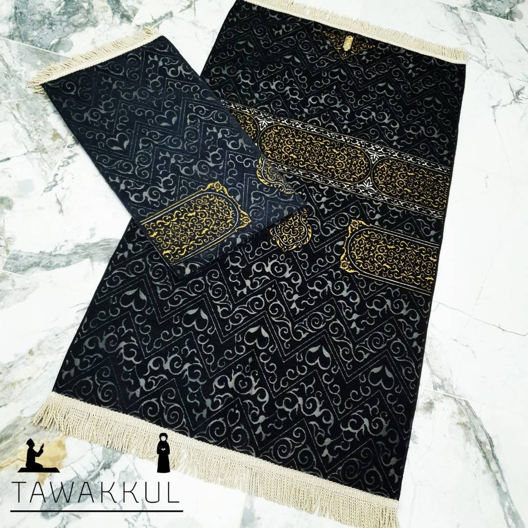Islamic Gifts Premium Padded Kabah Themed Rug Kiswah Prayer Mat - Etsy UK