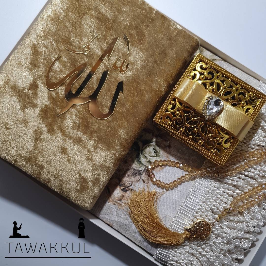 Islamic Gift Set - Limited Edition Gold Velvet Quran Set - Etsy UK