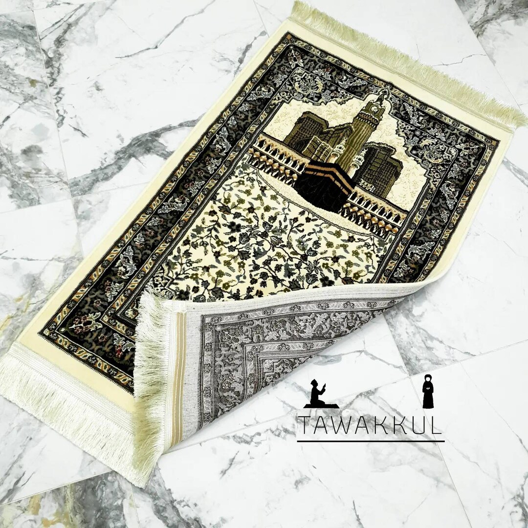 Premium Clocktower Makkah Prayer Mat and Prayer Rug - Cream - Etsy