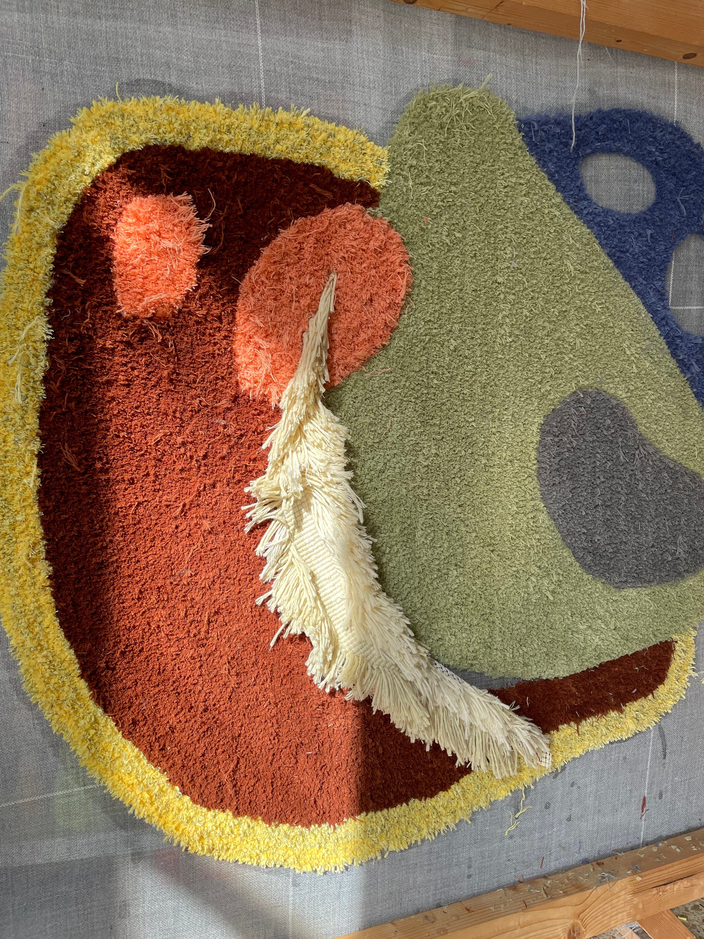 Modern Rug, Wall or Floor Rug, Tufted Wall Rug, One of a Kind Textil ...