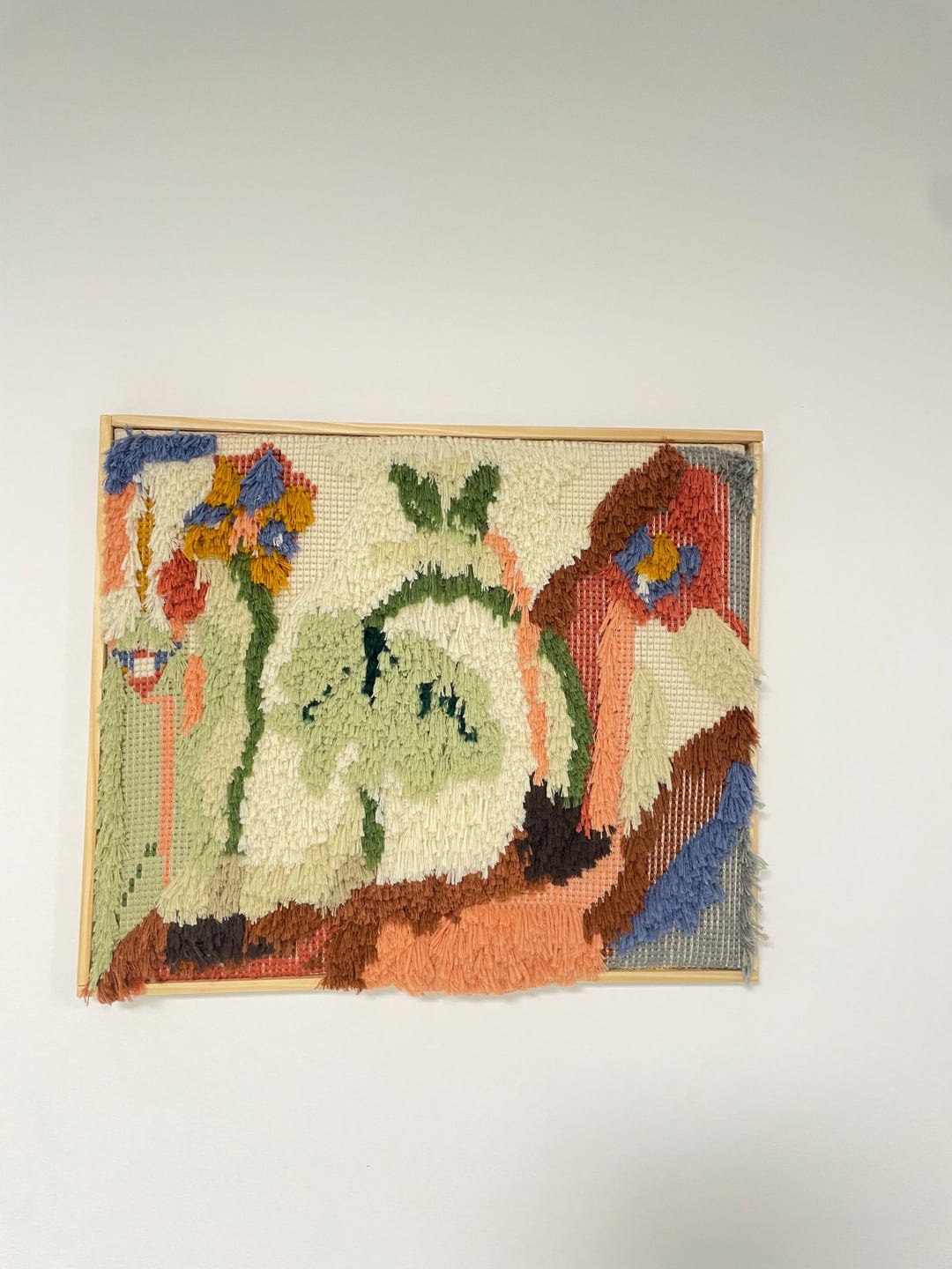 Handmade Textil Art , Latch Hook Art , Unique Piece, Frame Textil Art ...