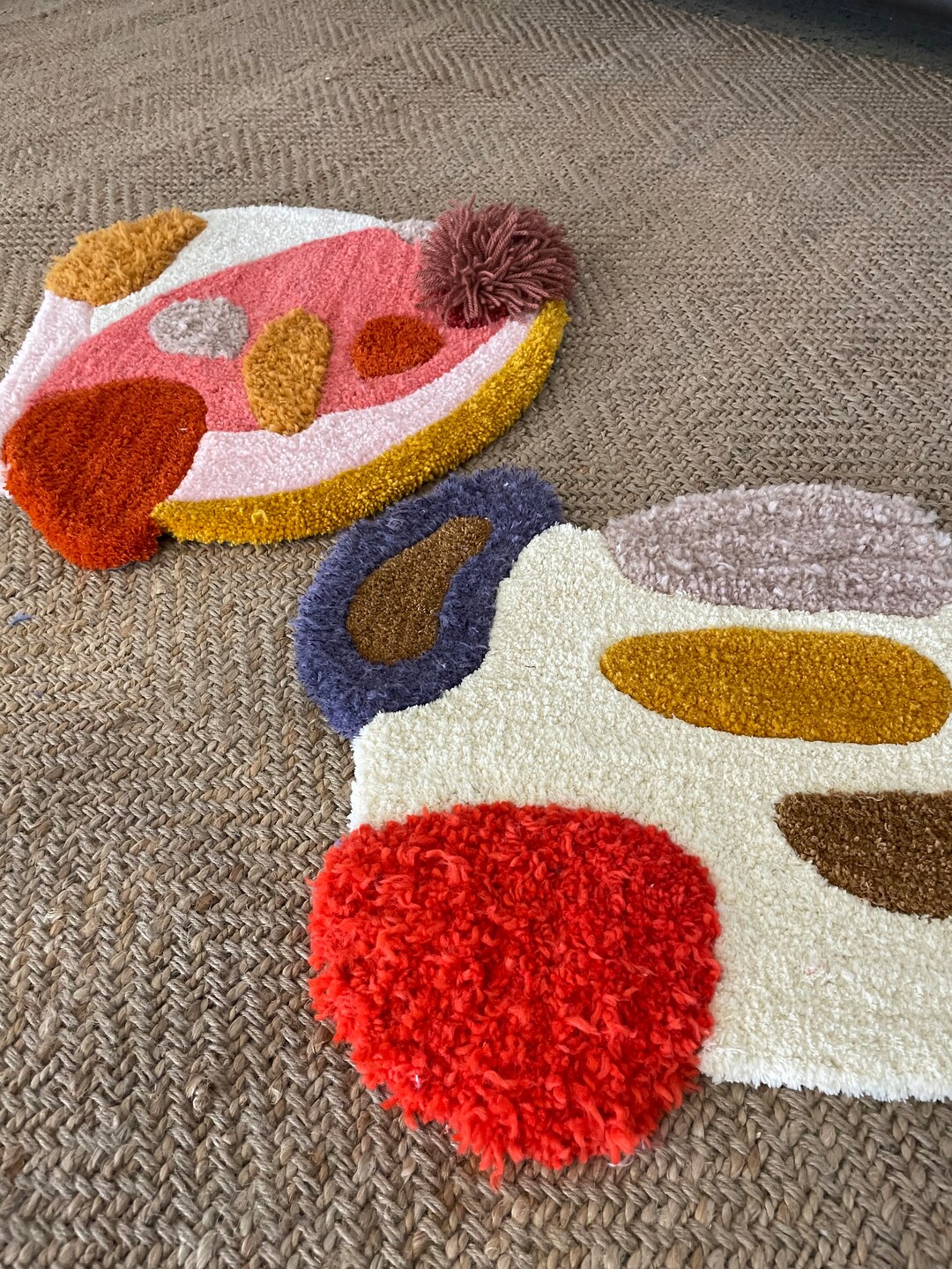 Modern Abstract Rug for Your Floor or Wall, Mixed Technique Carpet ...