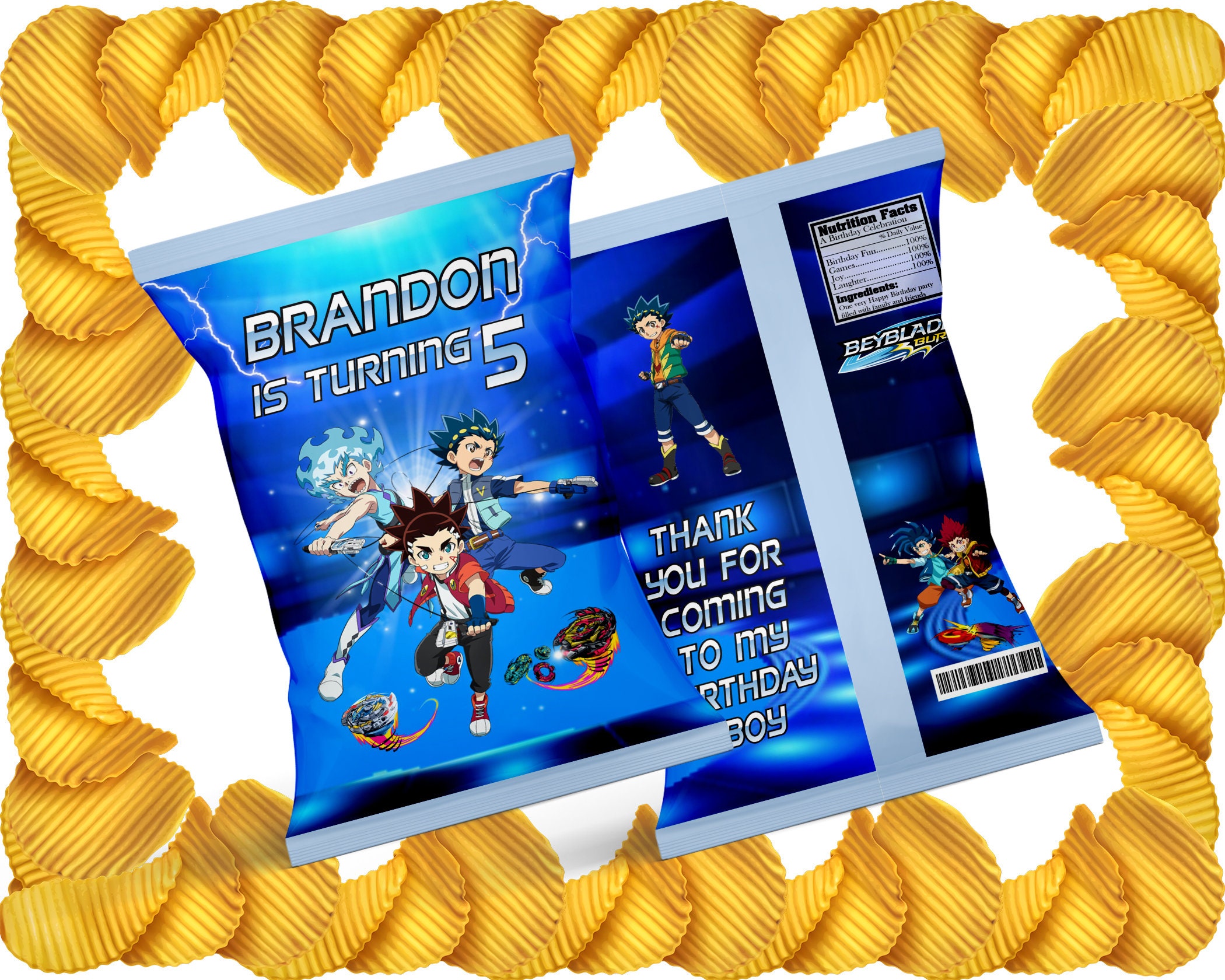 Beyblade Chip Bag, Beyblade Party, Beyblade Birthday, DIGITAL FILE ...