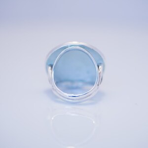 Unique Silver Big Round Ring Enamel Ring Sterling Silver Floral Ring ...