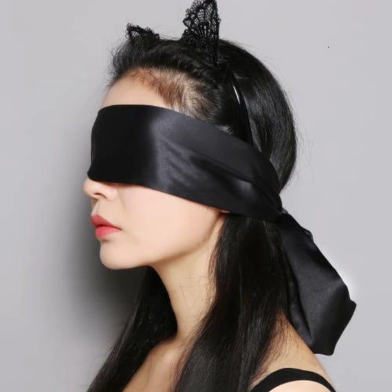 Silk Blinder Bdsm Bondage Eye Mask Satin Blindfold Etsy