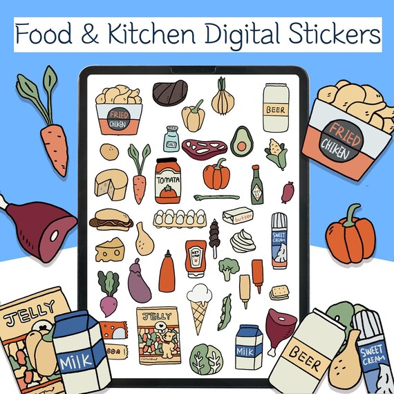 Food Digital Stickers / Digital Stickers / Digital Stickers | Etsy