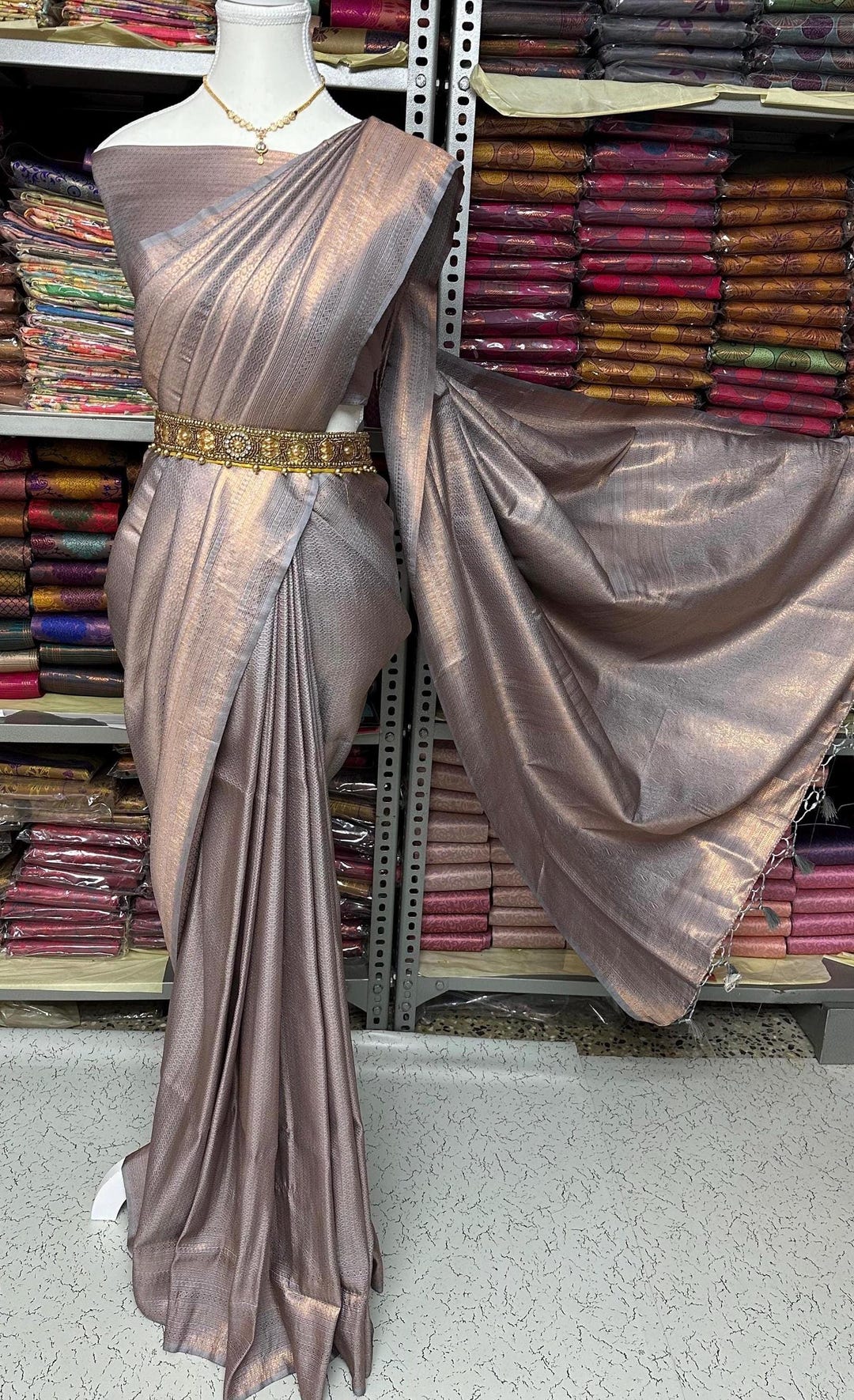Silver Silk Saree Kubera Pattu Saree Softy Copper Silk Saree Partwear ...