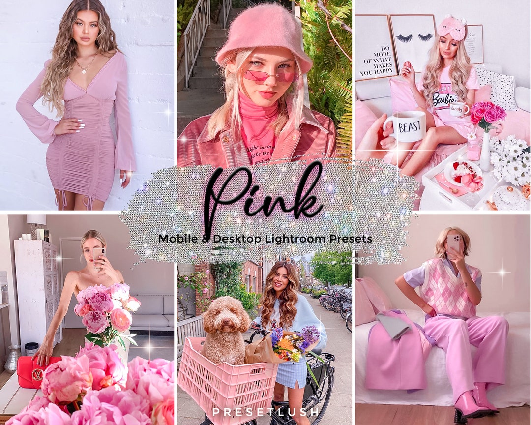 3 Pink Mobile and Desktop Lightroom Presets, Pink Lover Preset ...