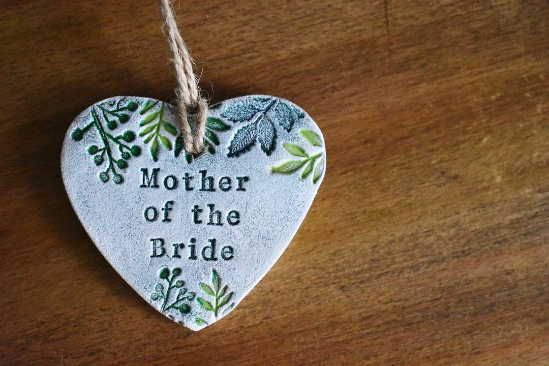 Mother of the Bride Keepsake Gift Heart With Leaves Design - Wedding - Etsy