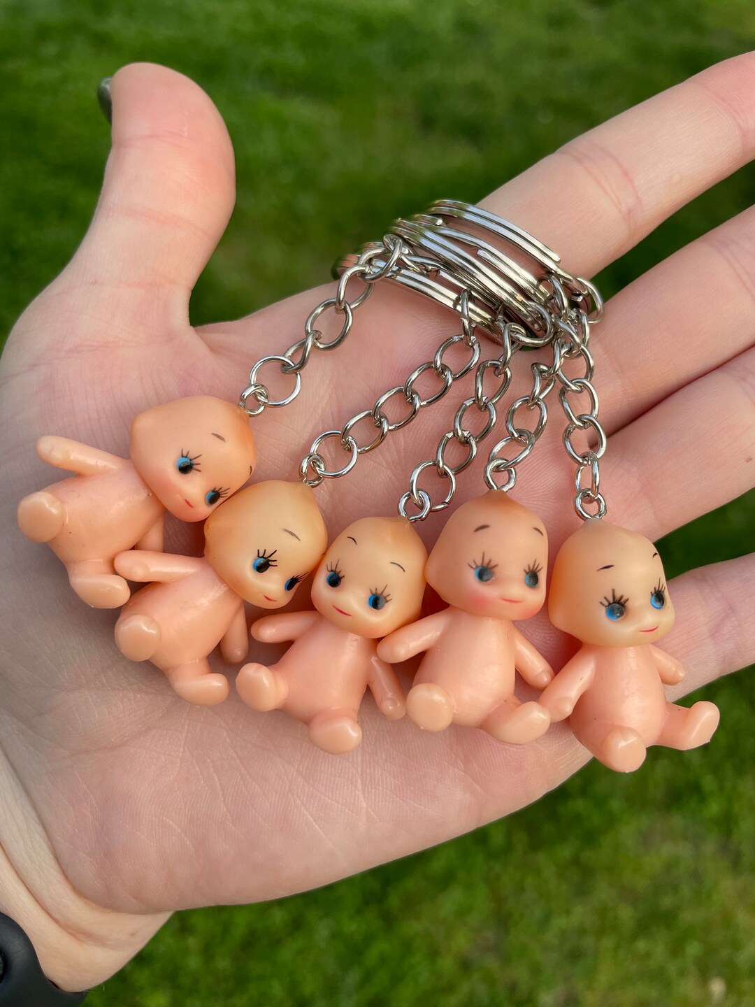 Kewpie Baby Cute Sitting With Stainless Steel Keychain - Etsy