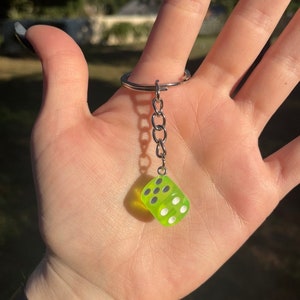 Multicolored Dice Keychains Assorted Neon Bright Rainbow - Etsy