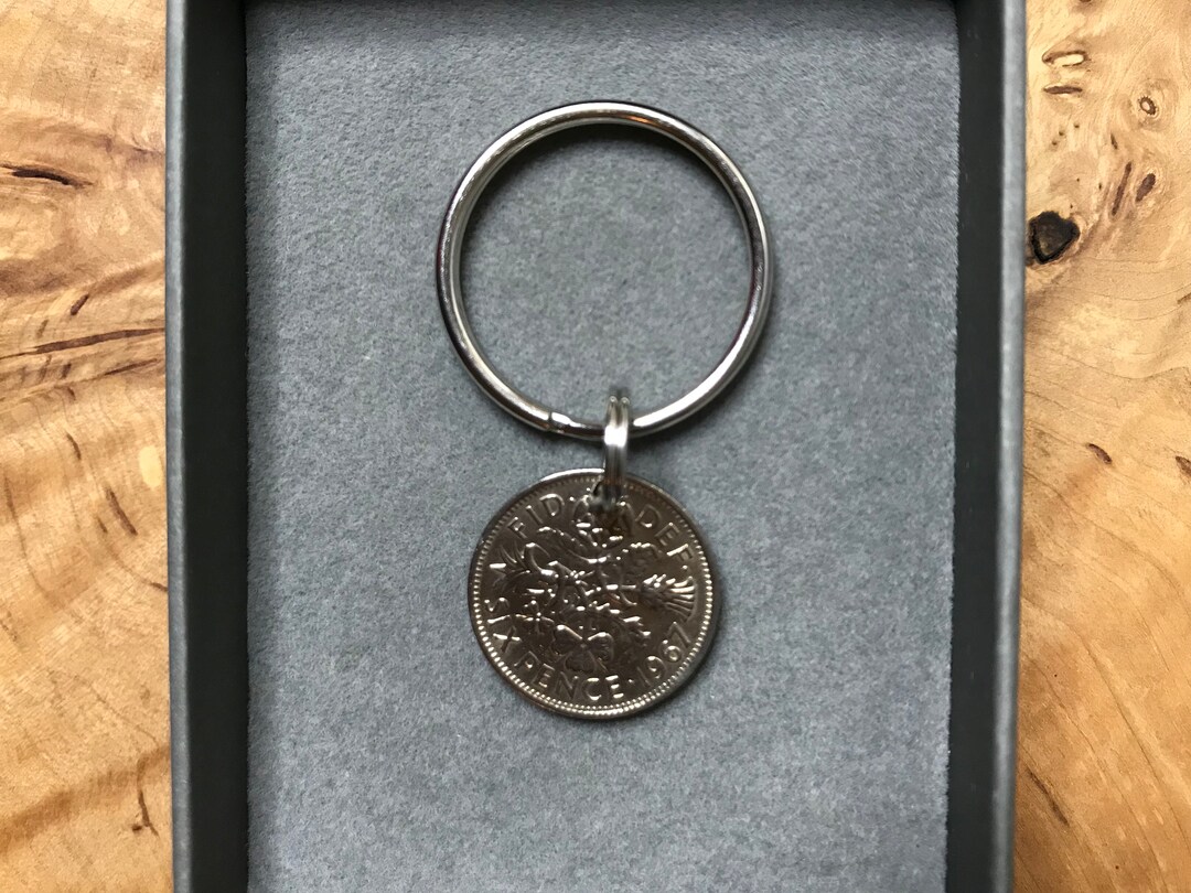 1967 Sixpence Coin Keyring - Etsy