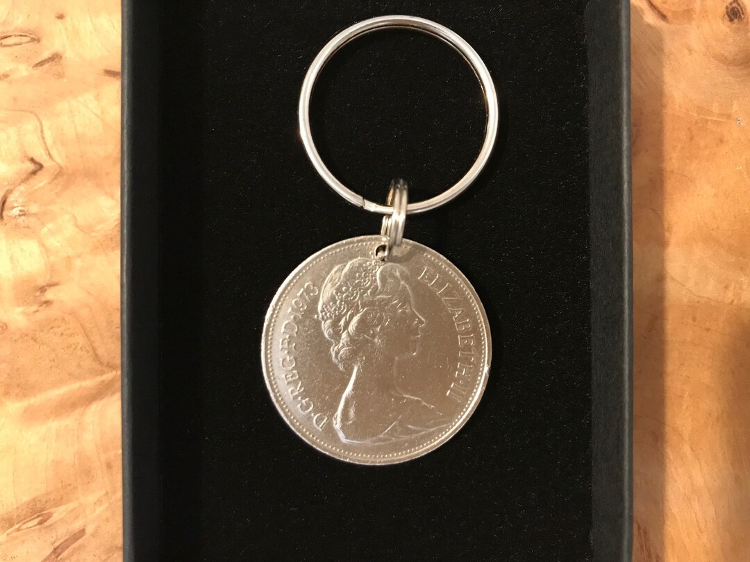 1973 Ten Pence Coin Keyring - Etsy
