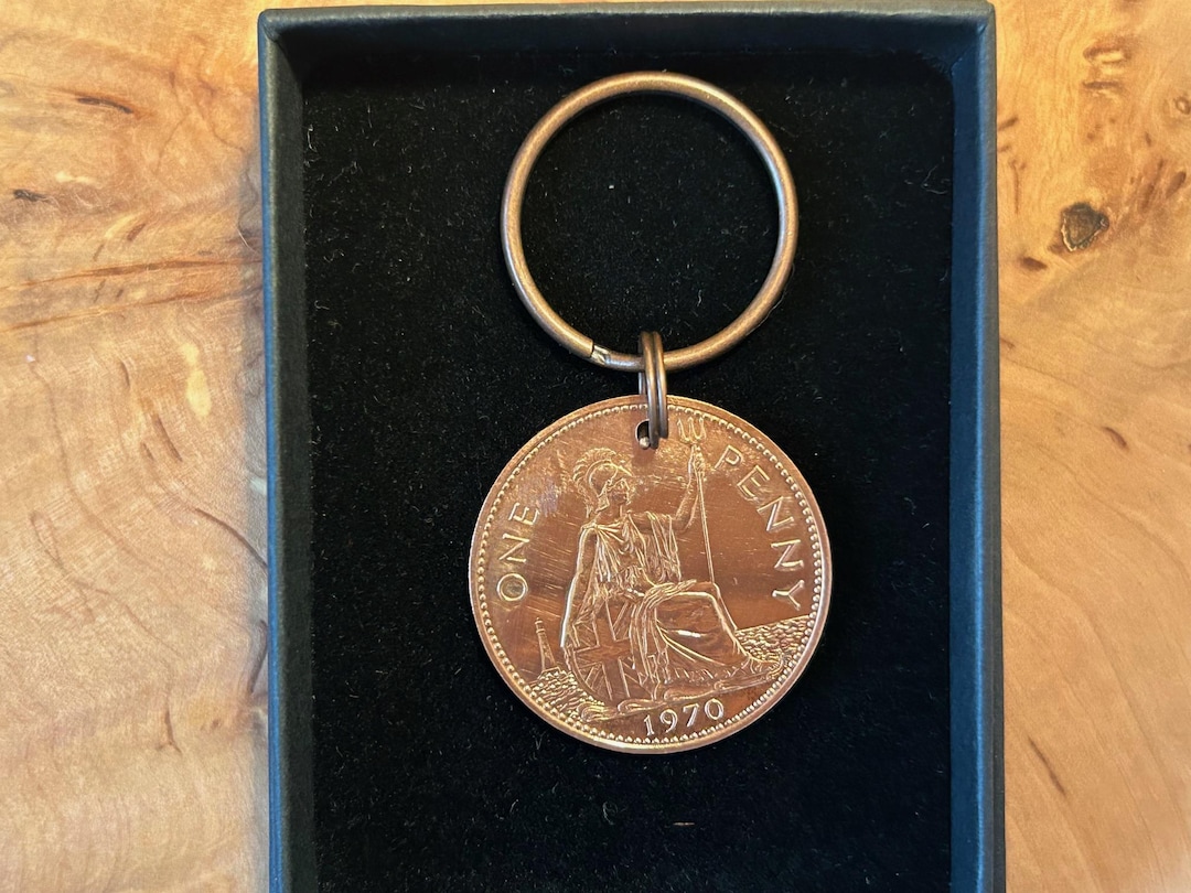 1970 Penny Coin Keyring in Gift Box - Etsy