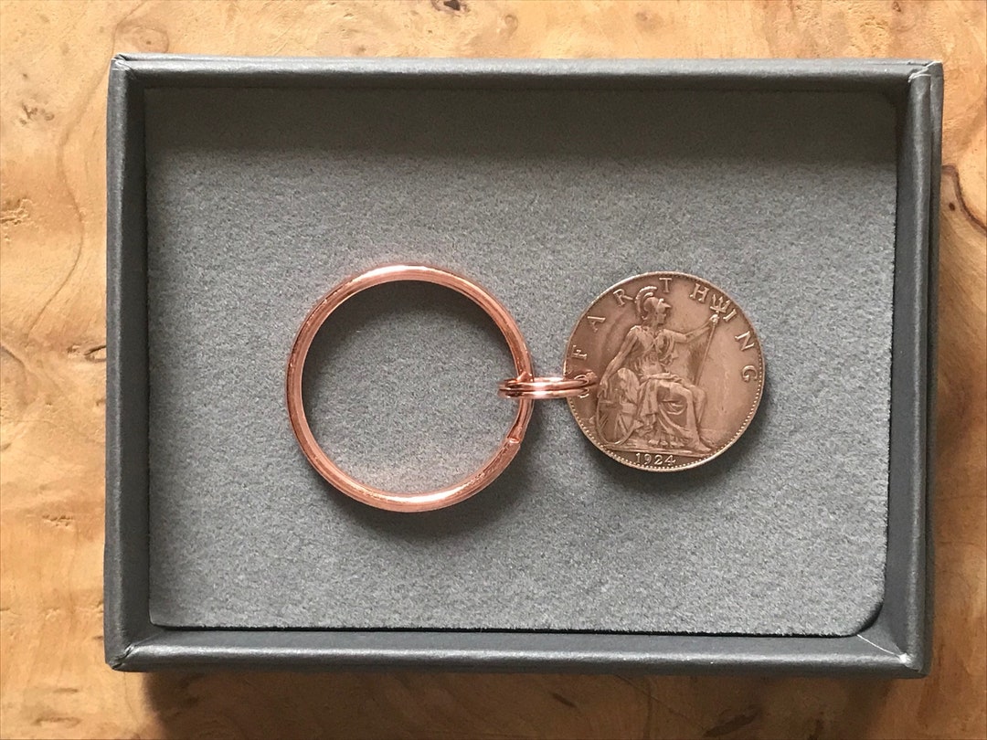 1924 Farthing Coin Keyring in Gift Box - Etsy