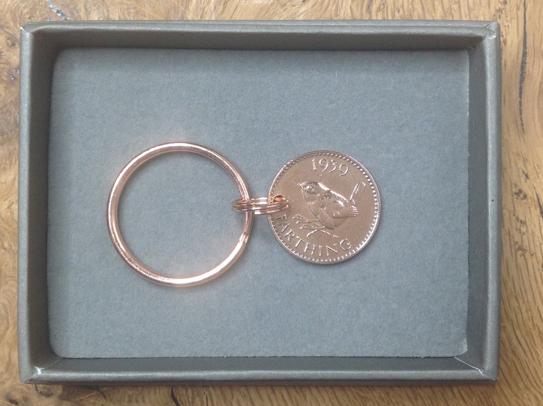 1939 Farthing Coin Keyring in Gift Box - Etsy
