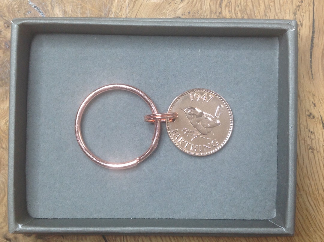 1947 Farthing Coin Keyring in Gift Box - Etsy