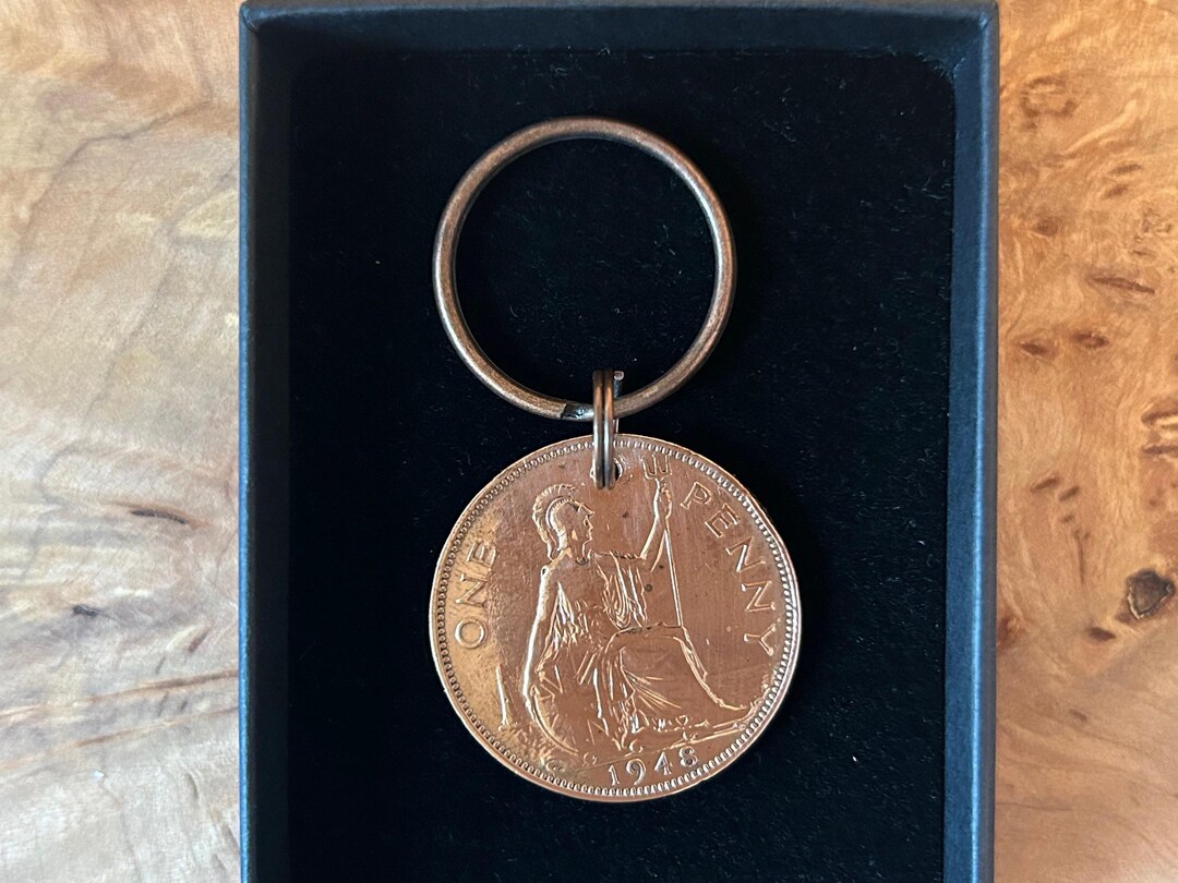 1948 Penny Coin Keyring in Gift Box - Etsy