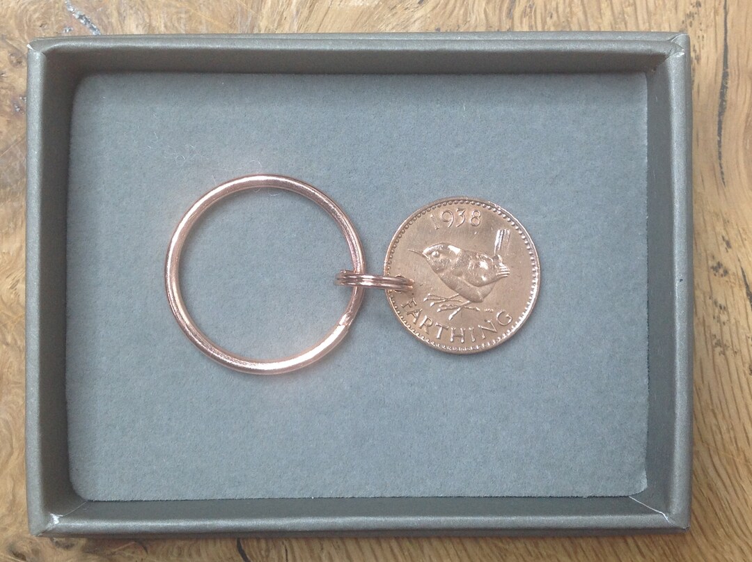 1938 Farthing Coin Keyring in Gift Box - Etsy