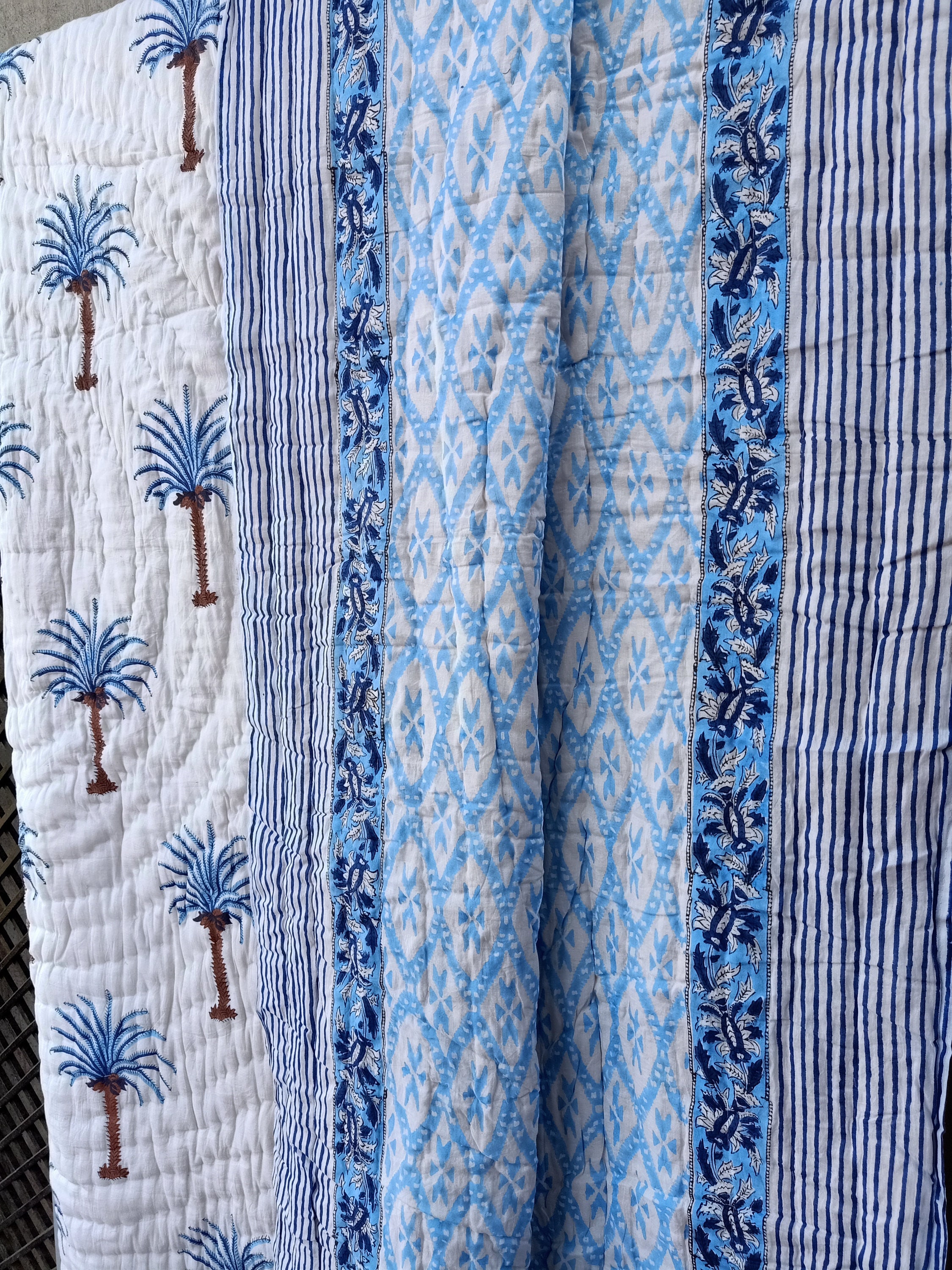 New Indian Reversible Quilt 100% Cotton Handmade Cotton Double | Etsy