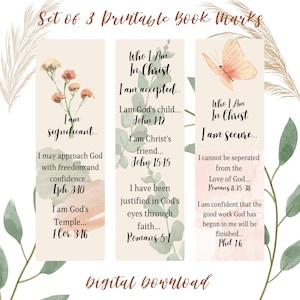 Printable Bible Verses Bookmarks Set, Instant Digital Download for ...