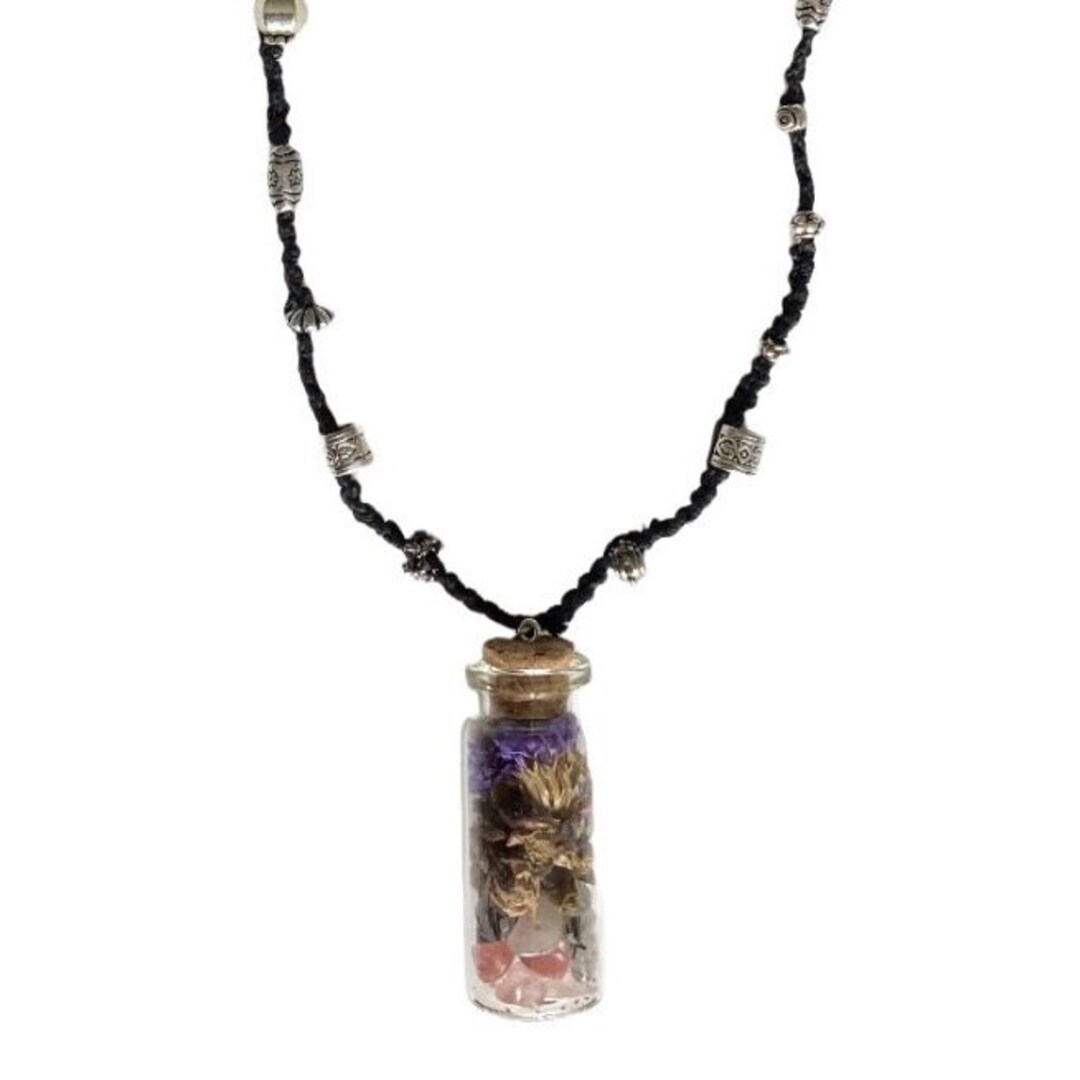 Self Love Spell Jar Macrame Necklace - Etsy