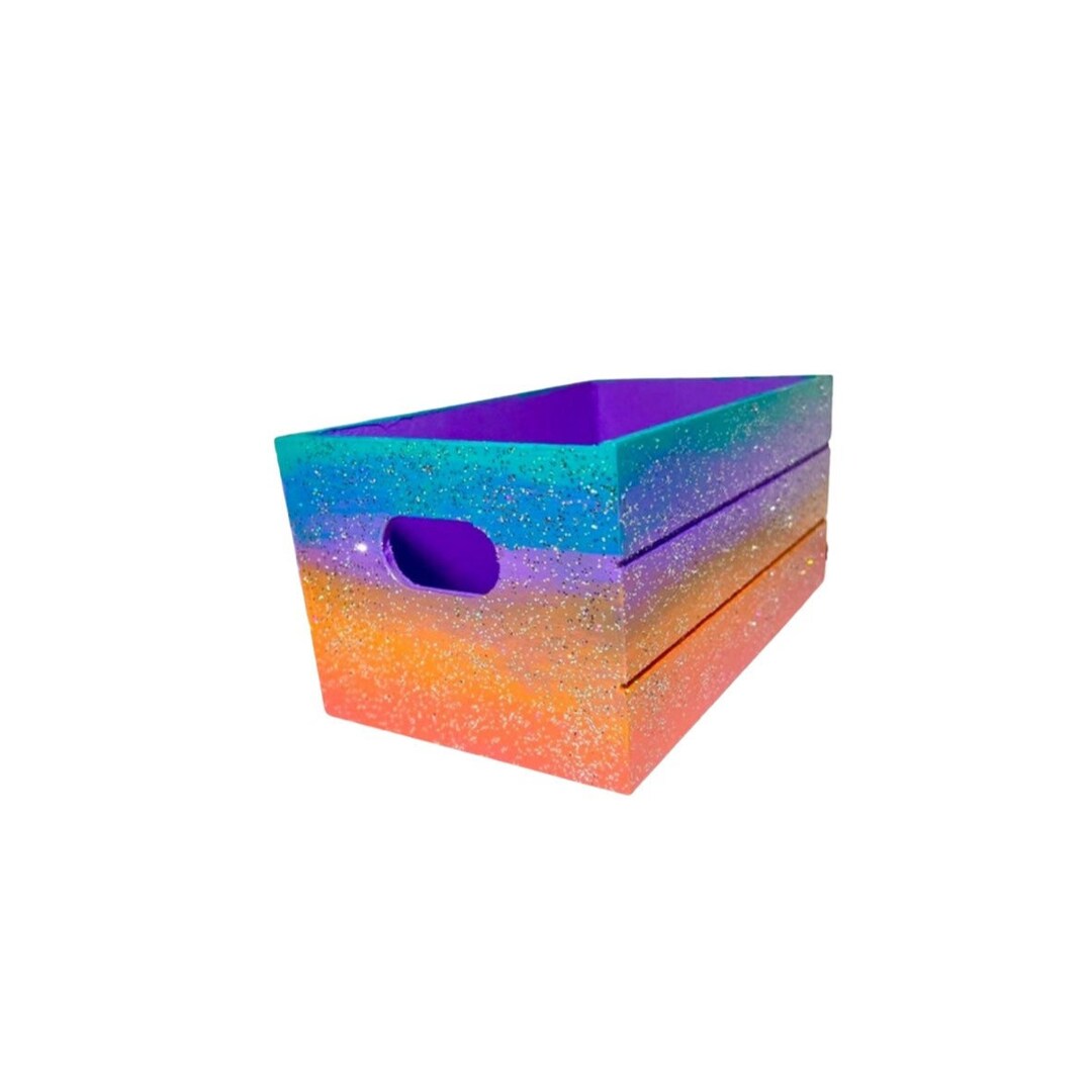 Hand Painted Wooden Storage Crate - Etsy