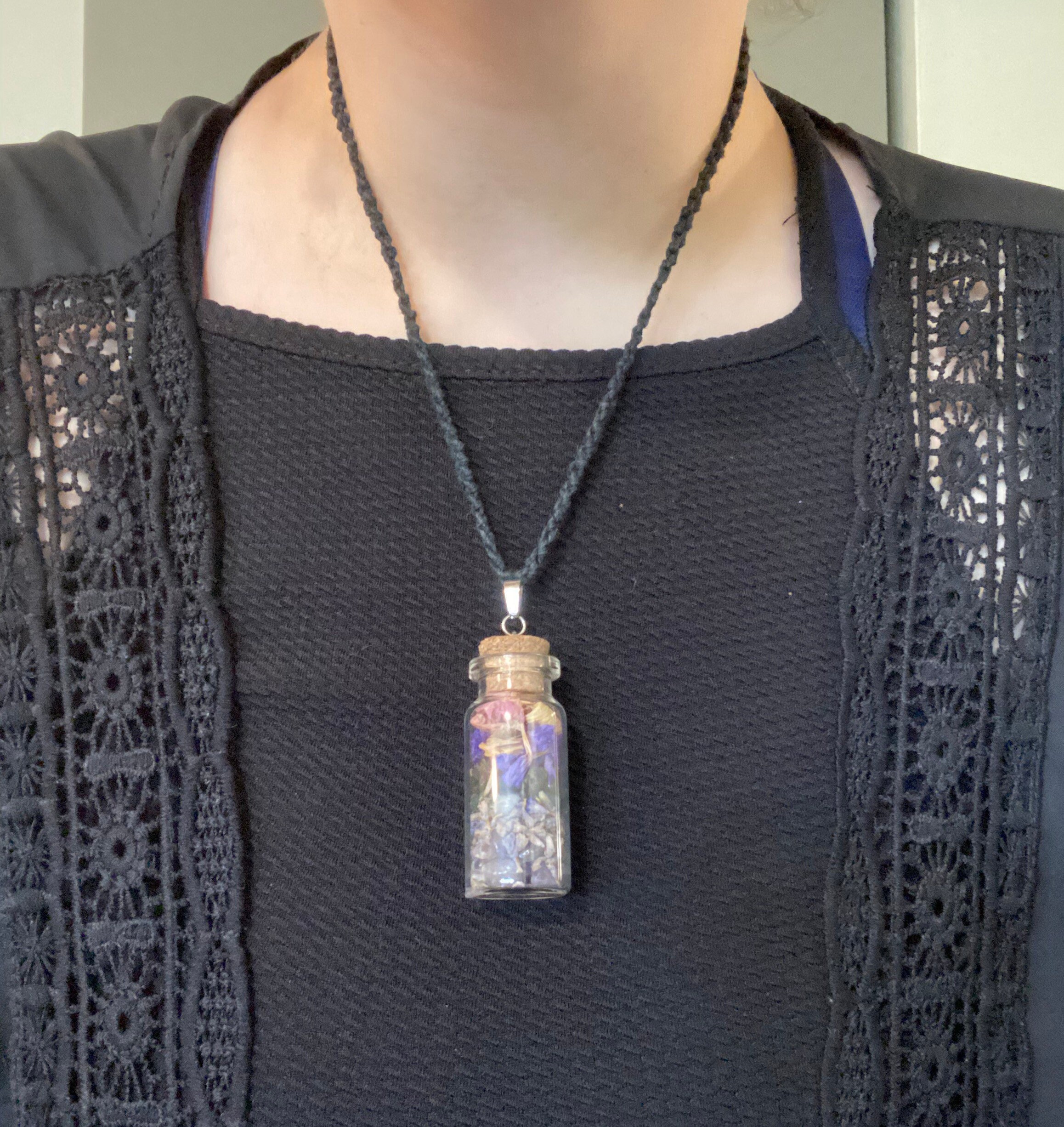 Self Love Spell Jar Macrame Necklace - Etsy