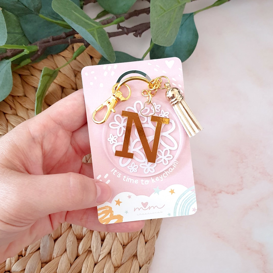 Custom Acrylic Keychain Flower Initial Edition Custom Gift - Etsy