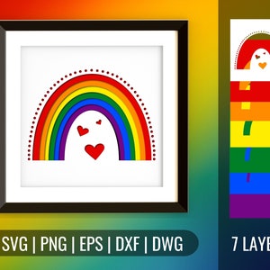 Pride Shadow Box Layered SVG Cut Files Instant Download | Etsy UK
