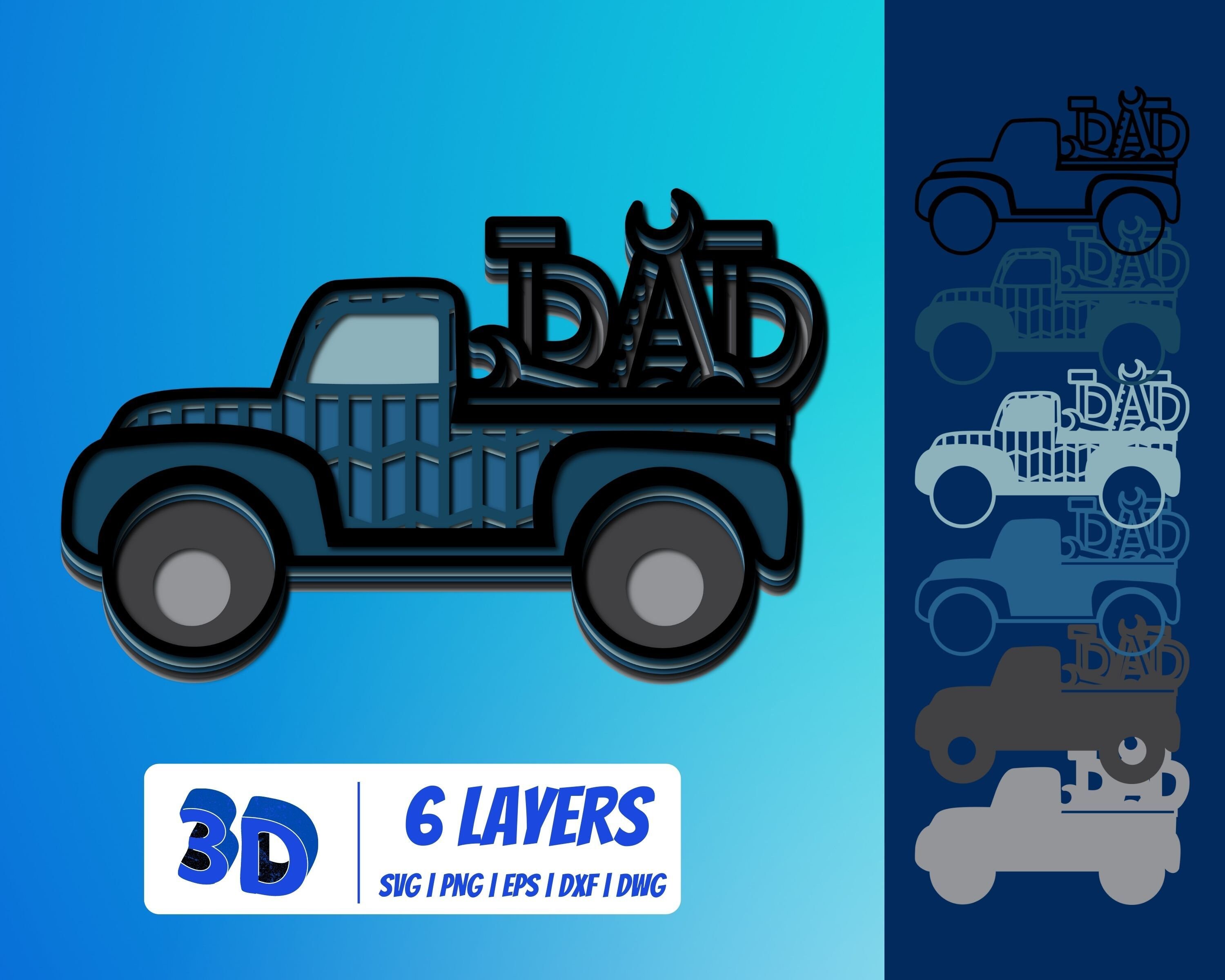 3D Fathers Day SVG Bundle Layered SVG Cut Files Instant - Etsy