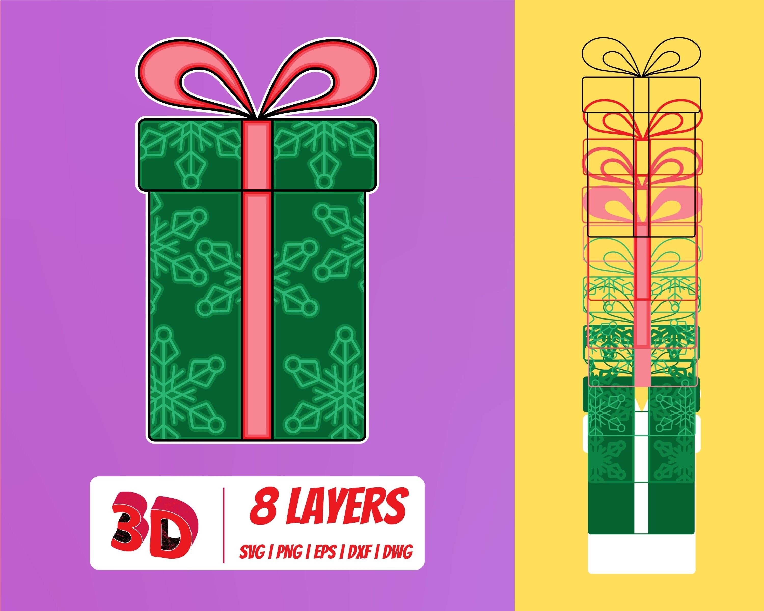 3D Christmas Gift SVG Bundle Layered SVG Cut Files Instant - Etsy Canada