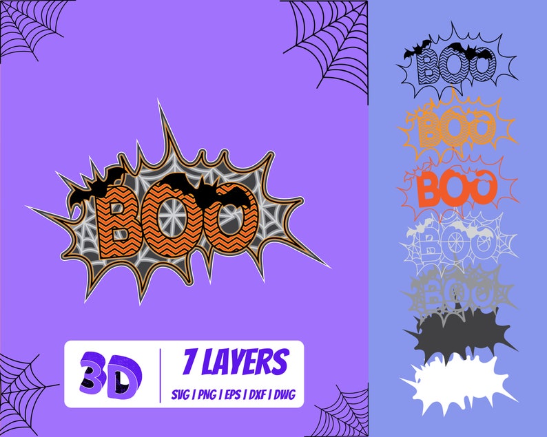 3D Halloween SVG Bundle Layered SVG Cut Files Instant - Etsy