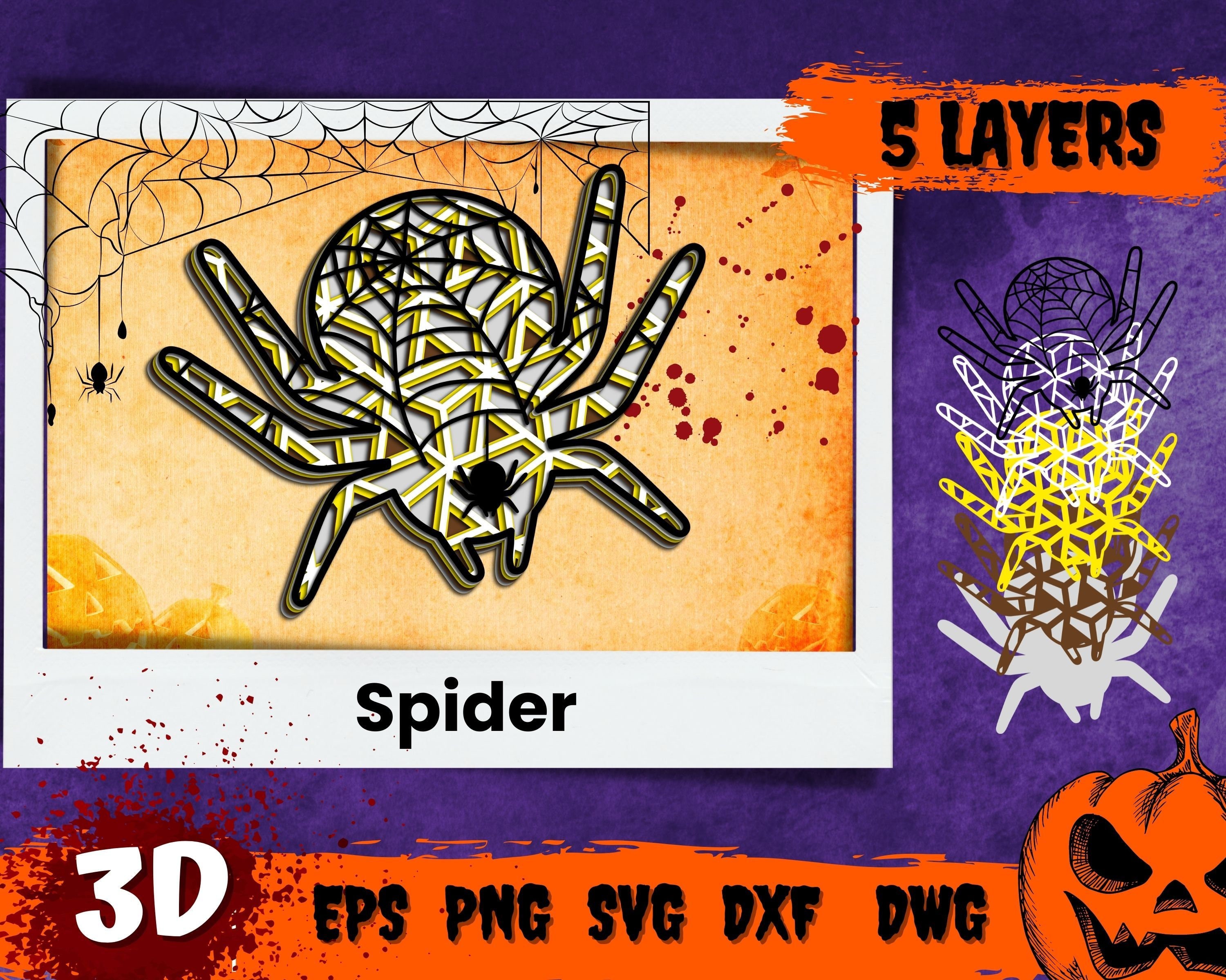 3D Spider SVG Layered SVG Cut Files Instant Download - Etsy