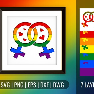 Pride Shadow Box Layered SVG Cut Files Instant Download | Etsy UK