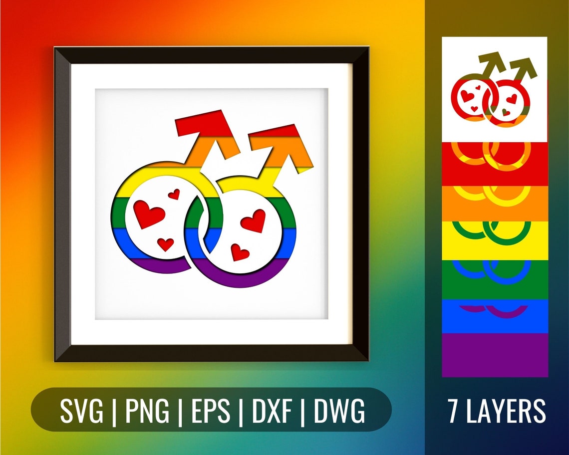 Pride Shadow Box Layered SVG Cut Files Instant Download | Etsy UK