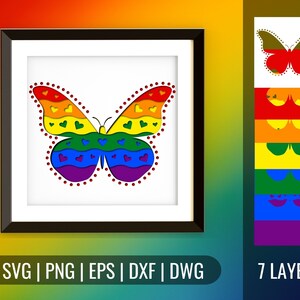 Pride Shadow Box Layered SVG Cut Files Instant Download | Etsy UK