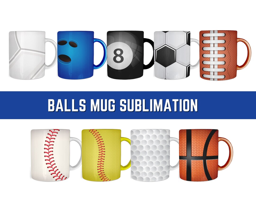 Sports Mug Sublimation, Seamless Pattern, 11oz Mug Sublimation Template ...
