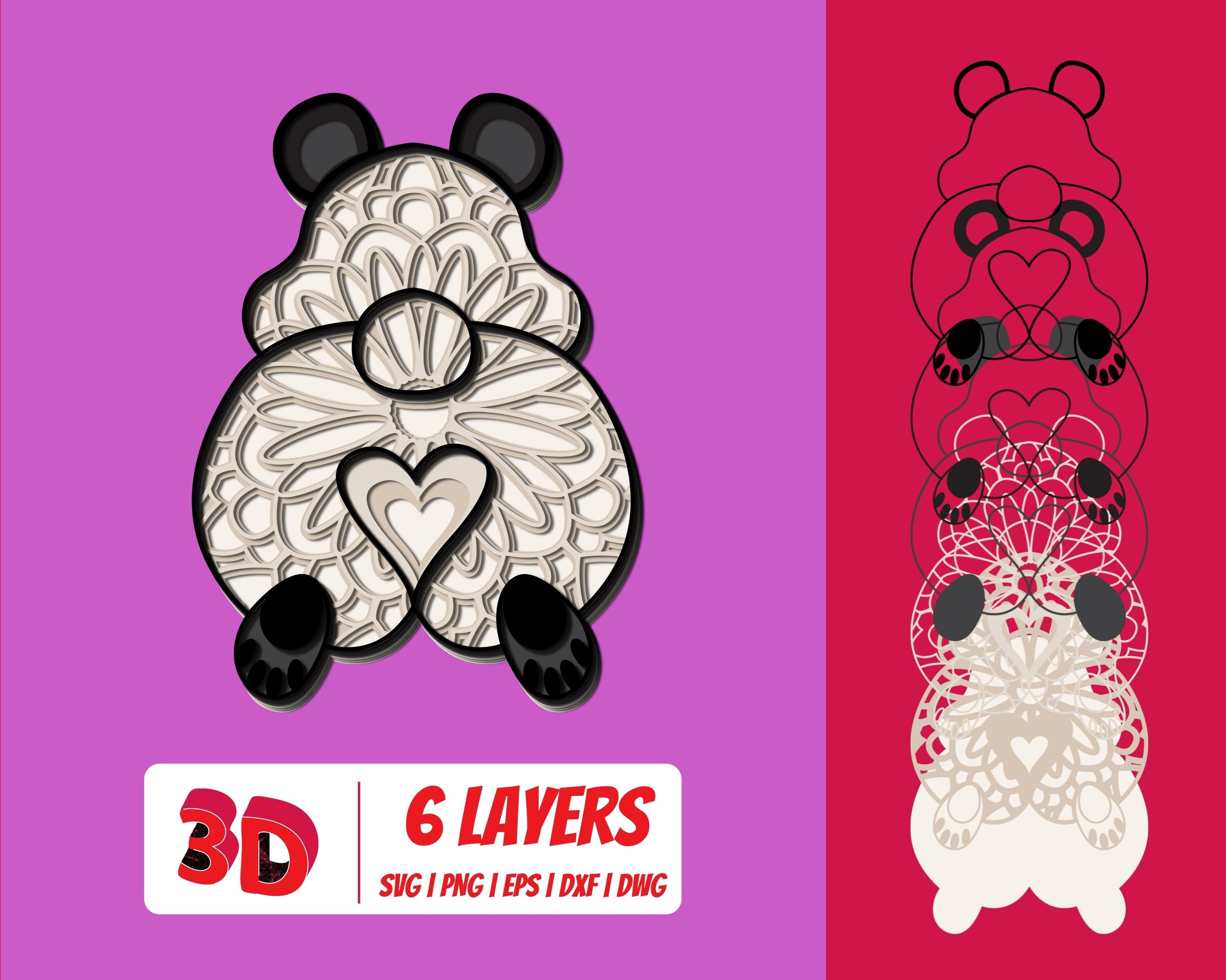 3D Valentines Butt SVG Bundle Layered SVG Cut Files Instant - Etsy