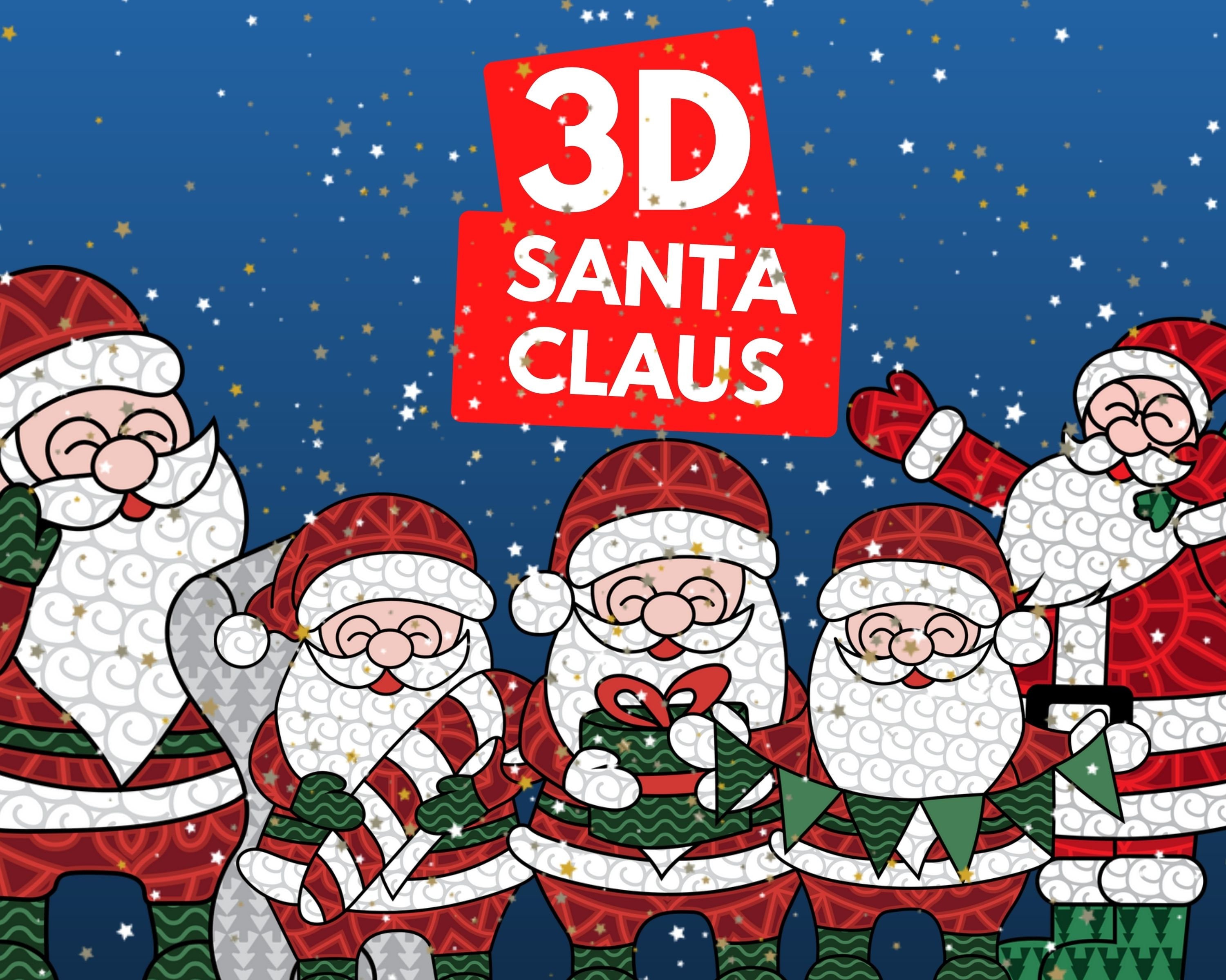 3D Santa Claus SVG Bundle Layered SVG Cut Files Instant - Etsy