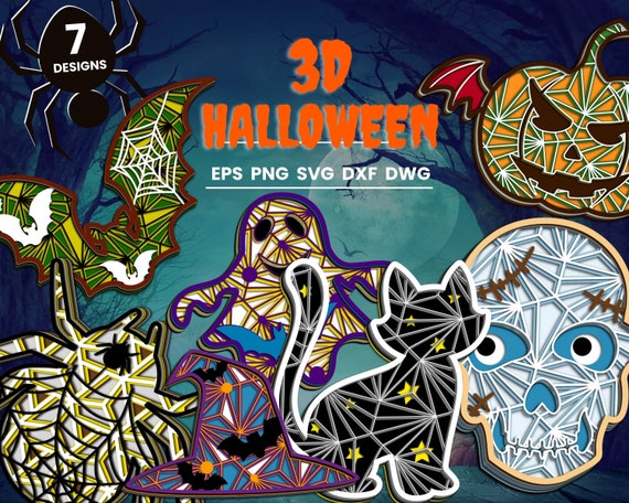 Halloween 3D Svg Bundle Layered SVG Cut Files Instant - Etsy