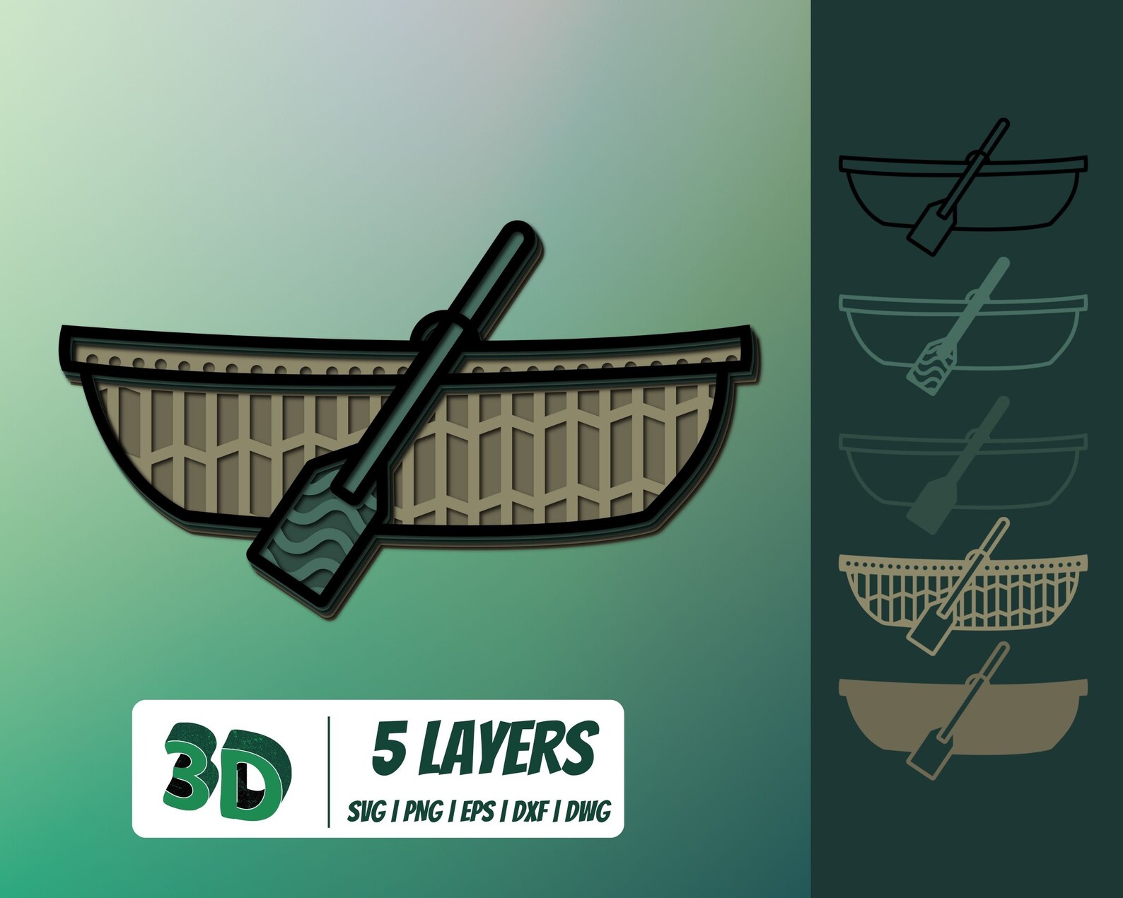 3D Boat SVG Layered SVG Cut Files Instant Download - Etsy