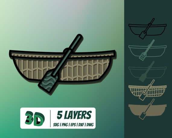 3D Boat SVG Layered SVG Cut Files Instant Download - Etsy