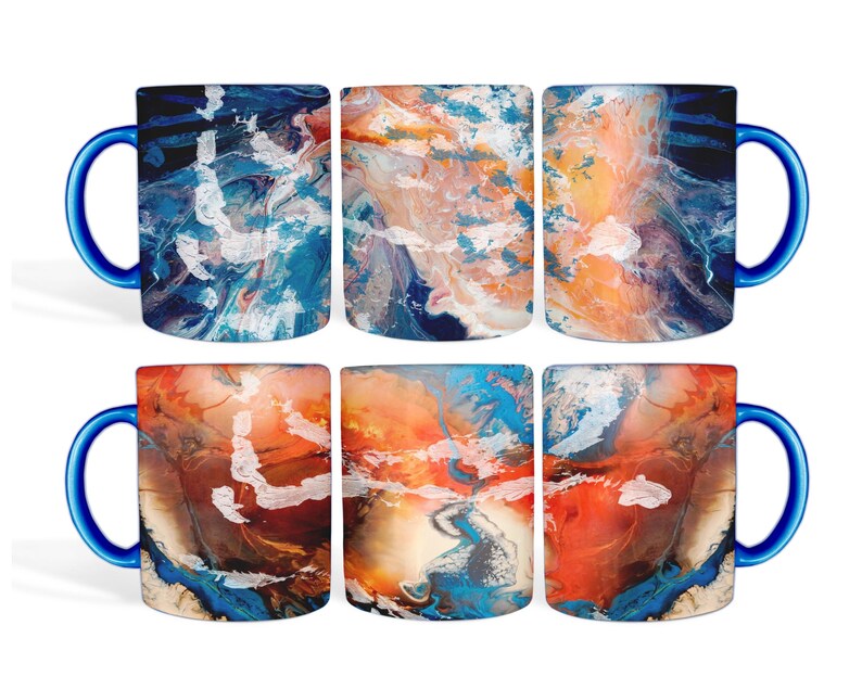Blue Mug Sublimation Seamless Pattern 11oz Mug Sublimation - Etsy