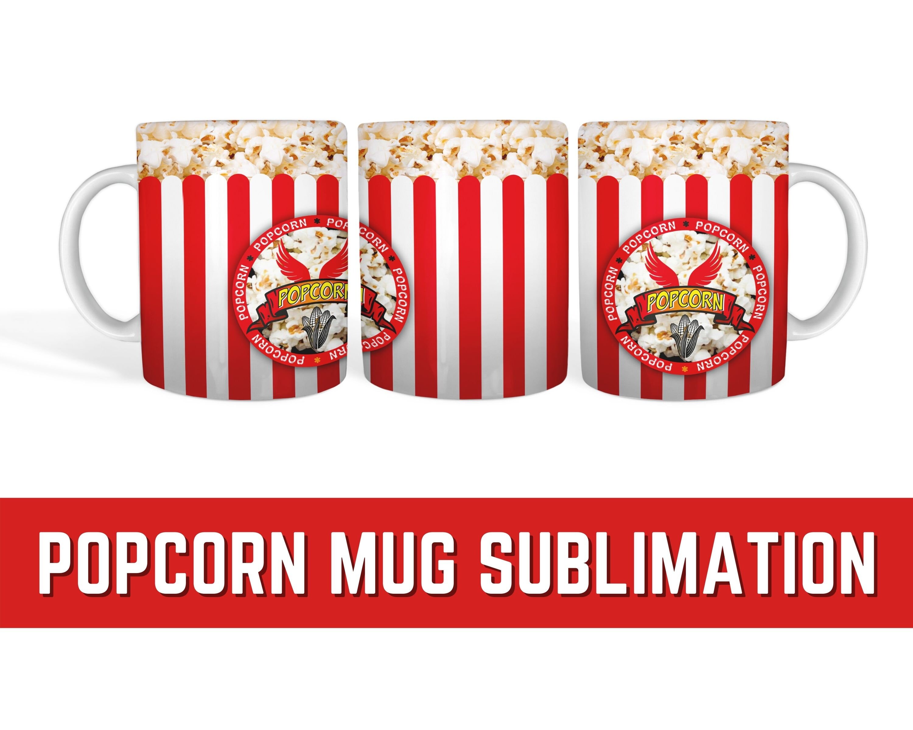 Popcorn Mug Sublimation Seamless Pattern 11oz Mug | Etsy