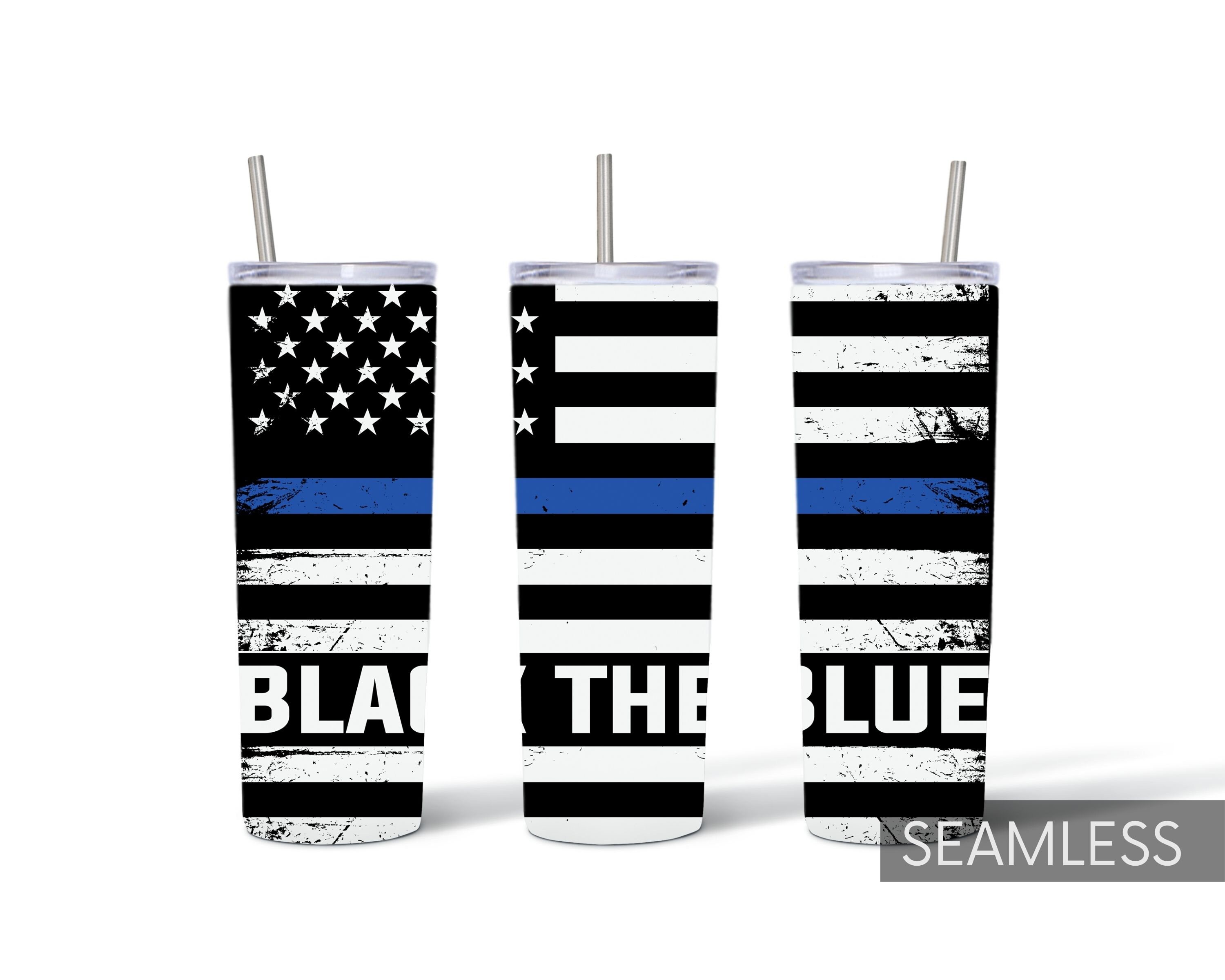 Police Tumbler Sublimation Seamless Pattern Skinny Tumbler - Etsy