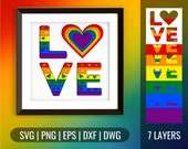 Pride Love Shadow Box SVG Layered SVG Cut Files Instant - Etsy