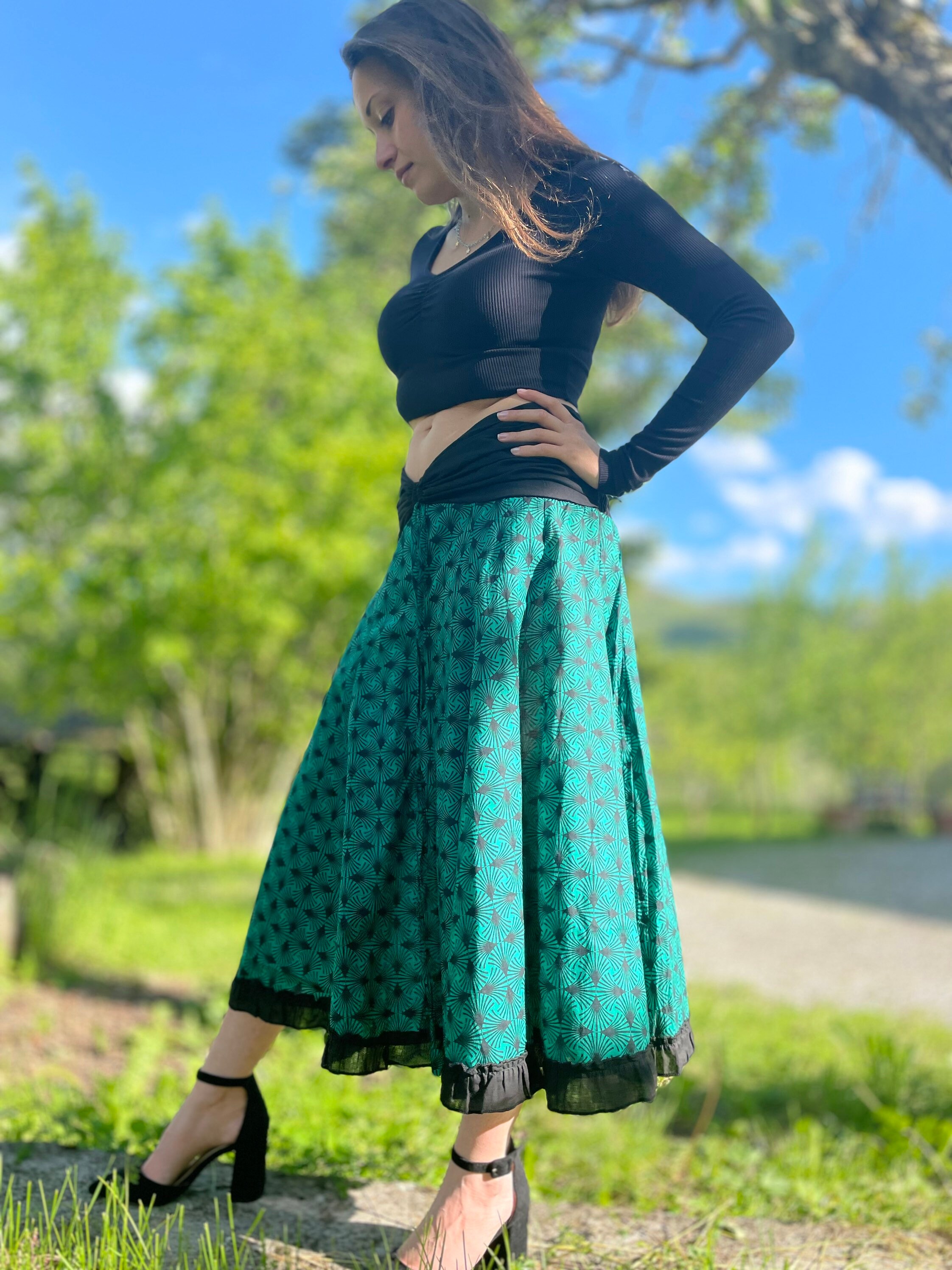 Langer Rock lange Röcke Boho Rock Festival Rock Baumwolle - Etsy.de