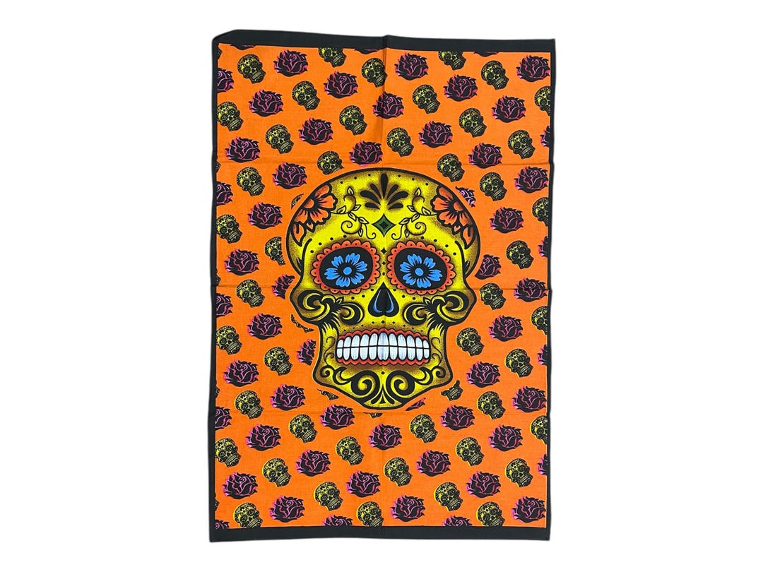Batik Printed on Cotton With Mexican Skull - Etsy